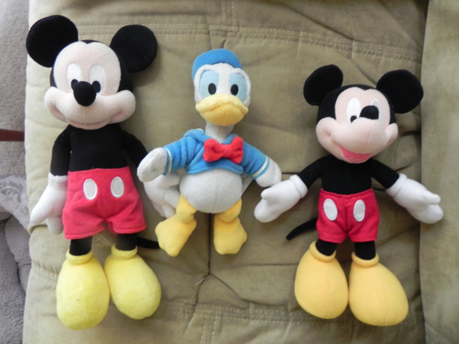 Vintage Style Mickey Mouse Plush set of 2 diff sizes + Donald Duck ...