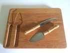 VTG MID CENTURY MODERN JAPAN FRUIT CHEESE BOARD & BAMBOO KNIVES 3PC ...