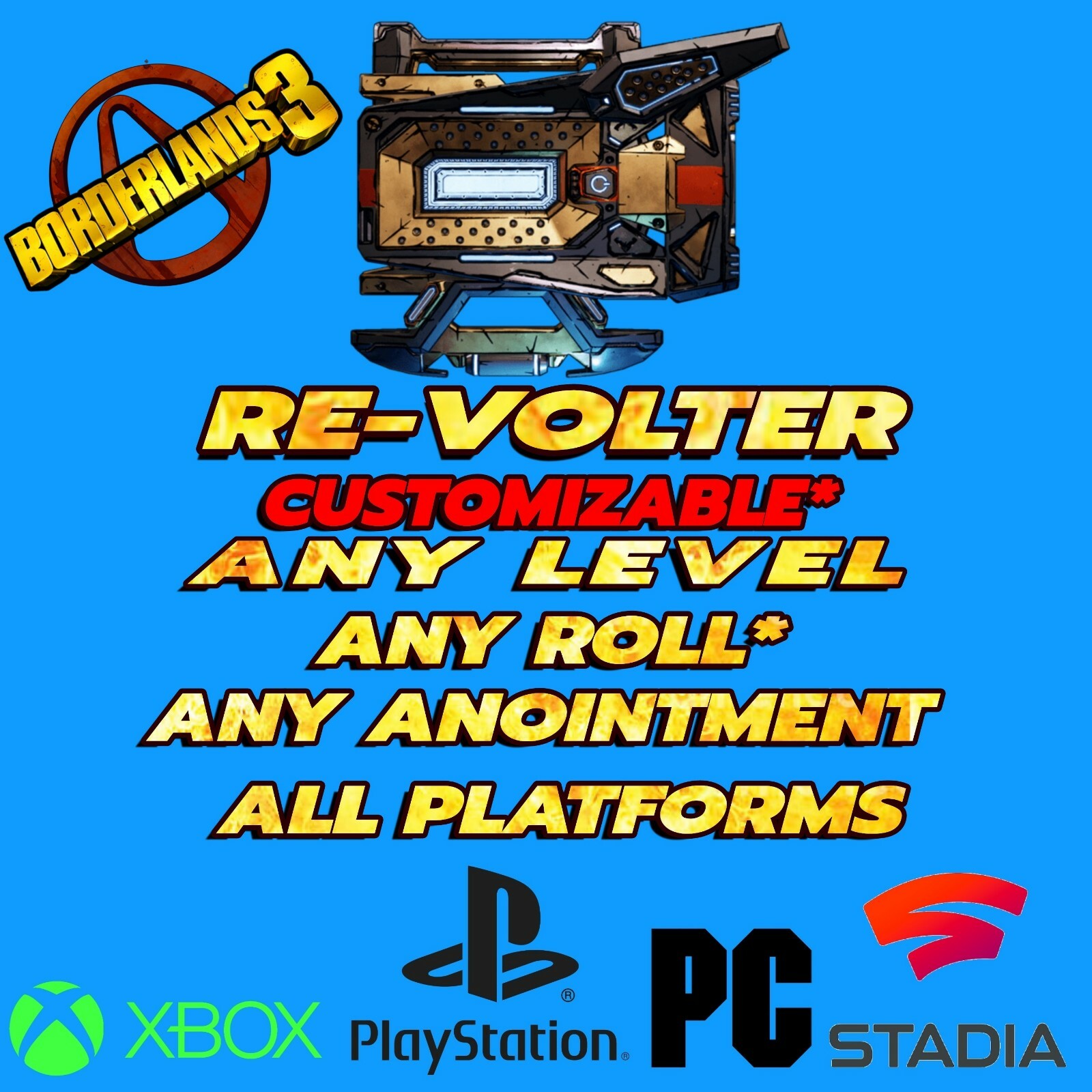 Borderlands 3 Re-Volter Shield, God Roll, Customizable, All Platforms 🔥 ...