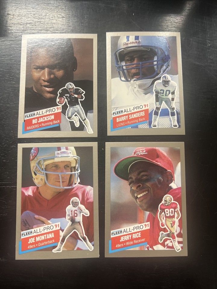 1991 FLEER ALL PRO SET(26)-MONTANA,BO,RICE,TAYLOR,SANDERS, SINGLETARY ...