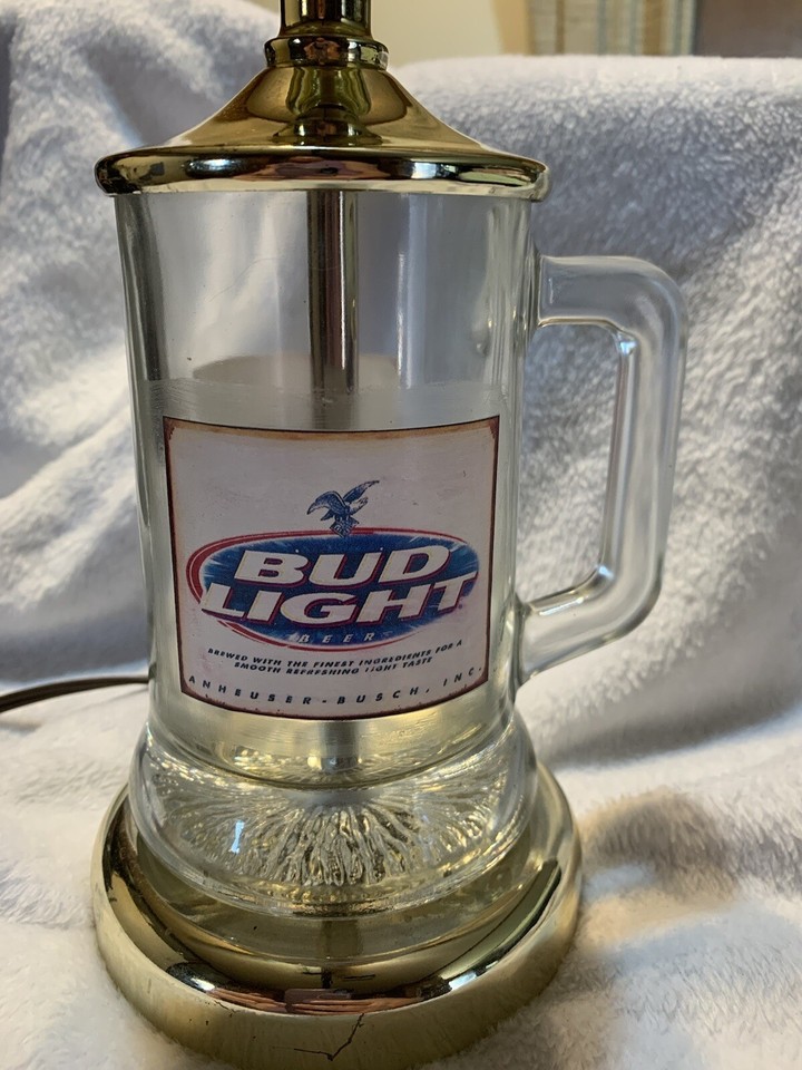 bud light lamp In Shape Of A Beer Mug Great For Any room Cord Plug | eBay