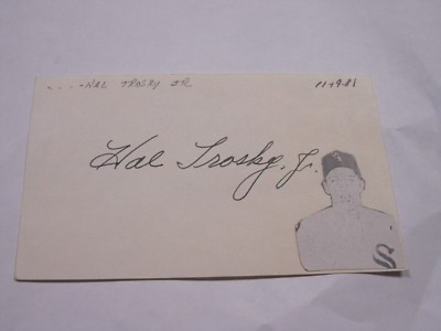 Hal Trosky Jr. Autographed Index Card | eBay