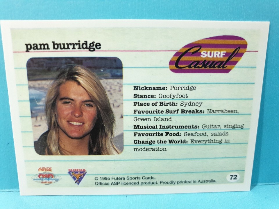 Pam Burridge🏆1995 Surf Casual #72 Futera Surfing Trading Card🏆 | eBay