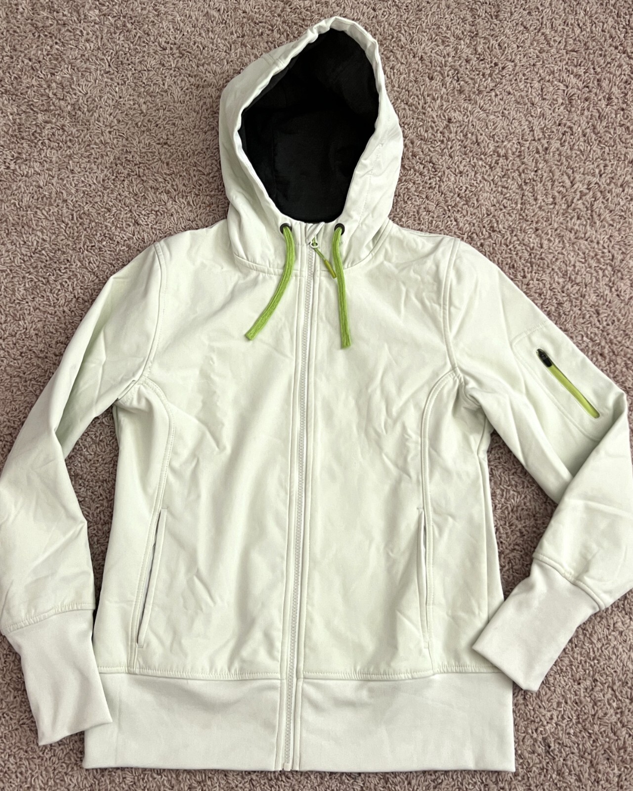 Mondetta Women's Athletic Fleece Lined Full Zip Jacket Neon Green Size ...