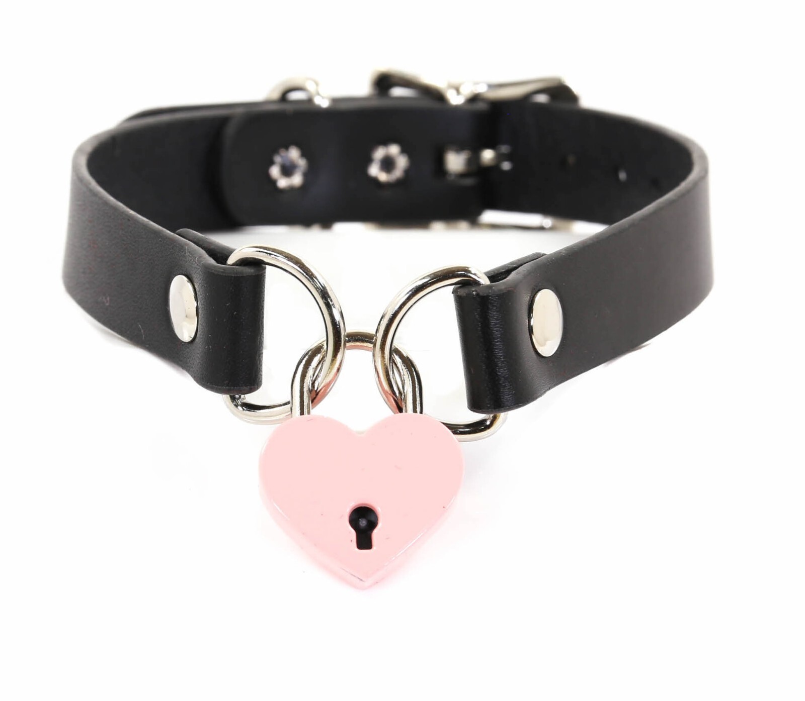 Heart Lock Choker Collar Day Sub Collar Gothic BDSM Punk for Women Men ...