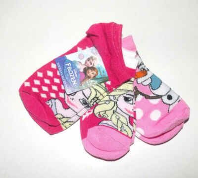 Disney Frozen 3 Pairs Girls Socks Elsa and Anna Red Pink Size 6-8 NWT ...