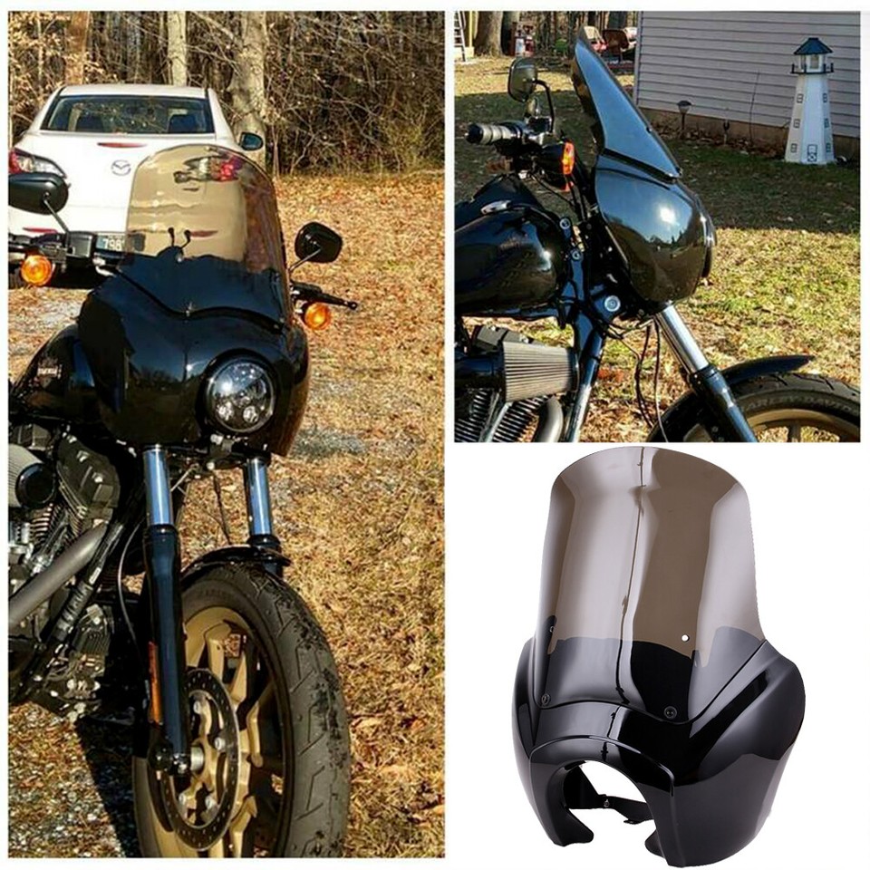 Smoke Front Fairing Kit For Harley Club Style Dyna Super Glide FXR T ...