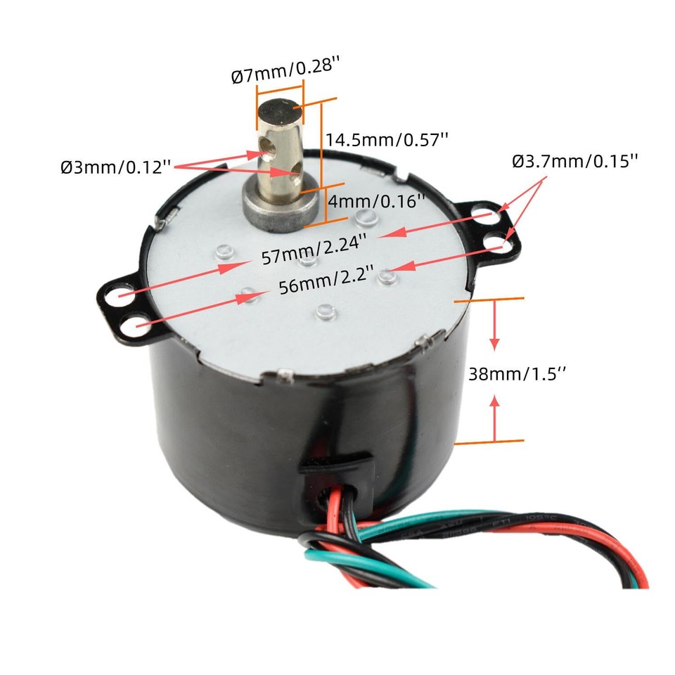 Synchronous Gear Motor 50KTYZ 110V 5-6RPM Low Speed Mini Gearbox High ...