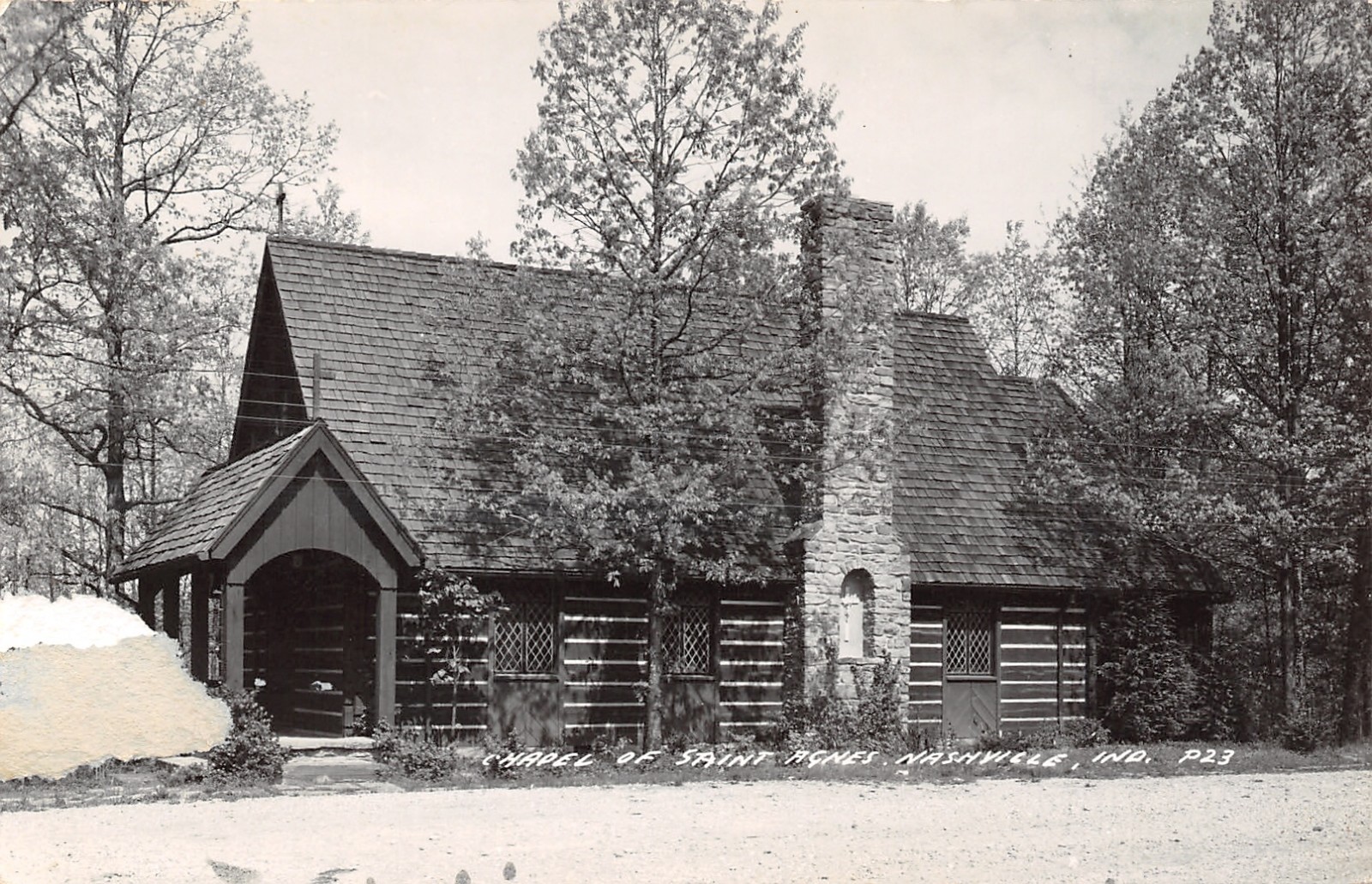 Nashville Indiana~Chapel of Saint Agnes~Catholic Church~Log Cabin~1940s ...