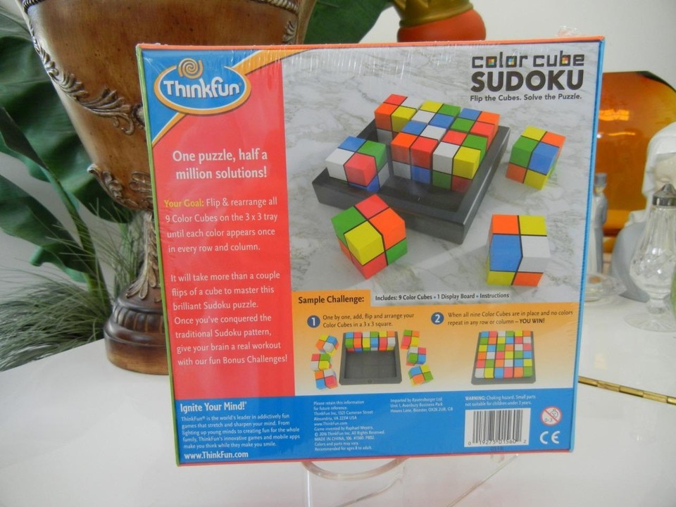 THINKFUN COLOR CUBE SUDOKU FLIP CUBES MAZE CONCENTRATION PUZZLE GAME ...