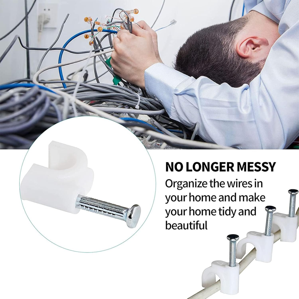 100 Pcs Half Clamp J-Hook with Nail, Cable Tacks Pex Hangers for Tubing ...