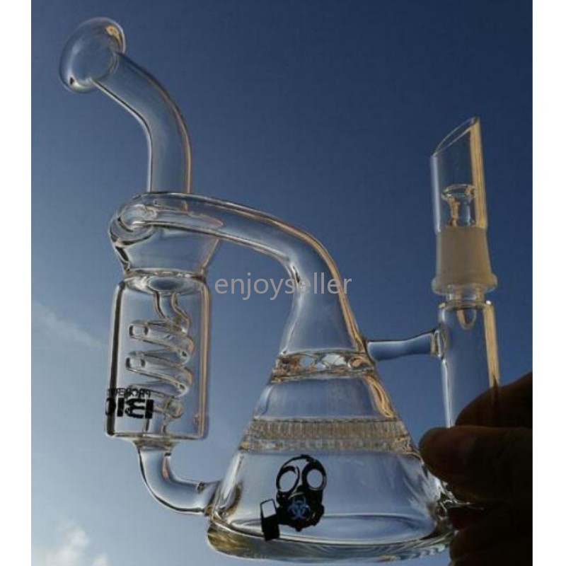 9.8"Honeycomb bong Glass Water pipe Smoking Recycler rig with 14MM nail ...
