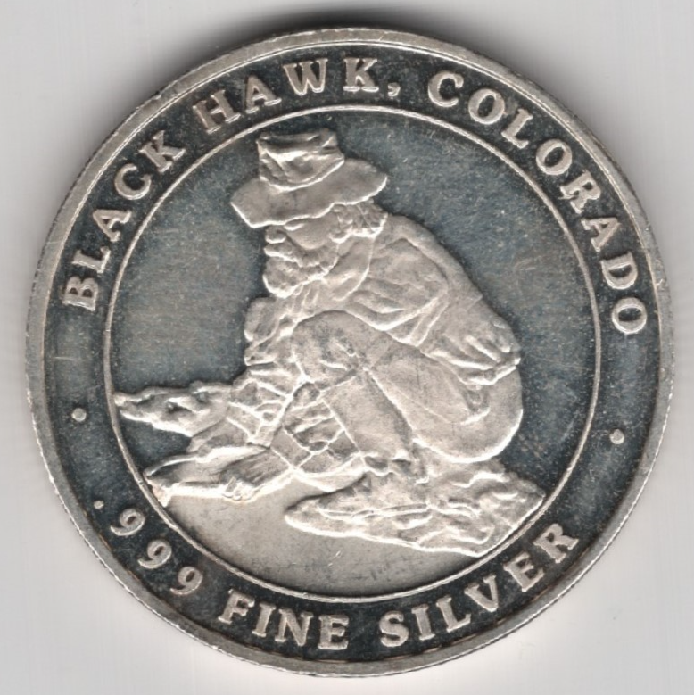 HISTORIC COLORADO MINING TOKEN .999 FINE SILVER BLACKHAWK COLORADO .999 ...