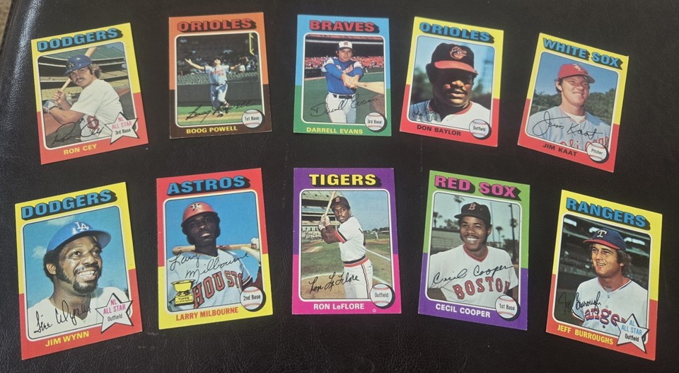 Partial Set Lot Of 393/660 1975 Topps Baseball Cards Stars EX-NM ...