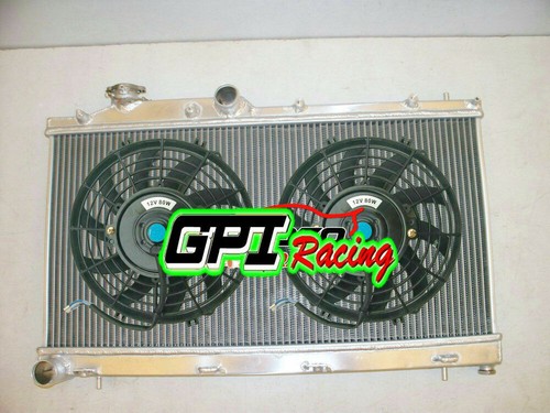 Aluminum Radiator + FANS For Subaru Impreza WRX STI 2.0L 2.5L Turbo MT ...