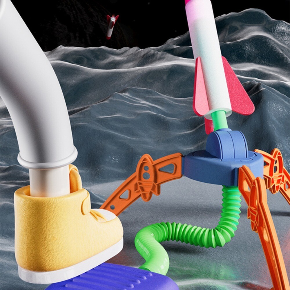 Interactive Game Children Air Stomp Rocket Flying Foam Rockets Outdoor ...