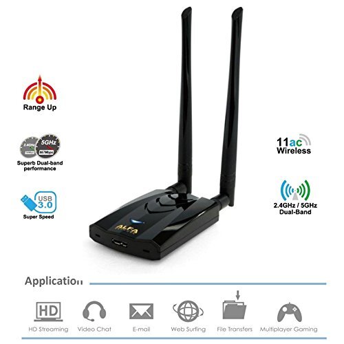 Alfa AWUS036ACH Long-Range Dual-Band AC1200 Wireless USB 3.0 Wi-Fi ...