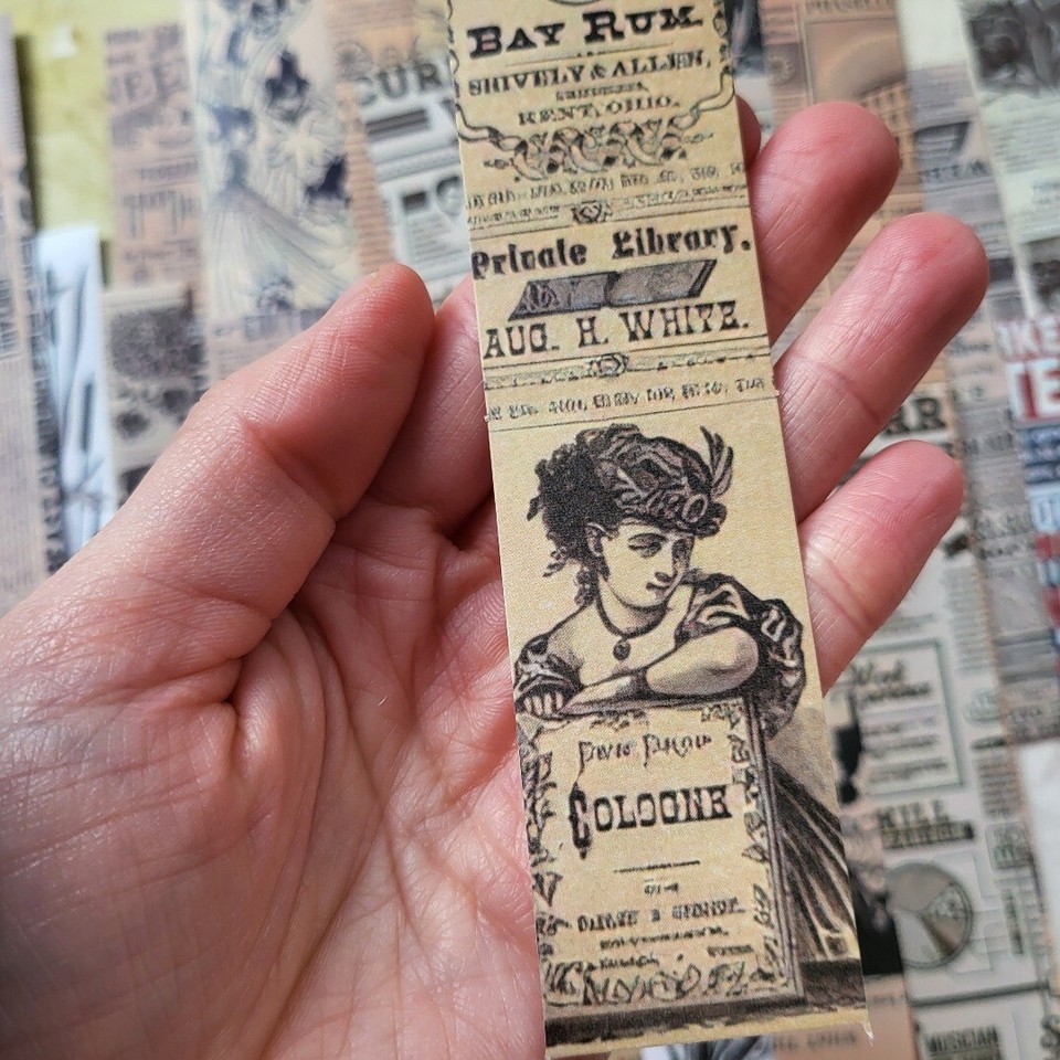 Retro vintage newspaper magazine adds Junk Journal Stickers Stripe 40 ...