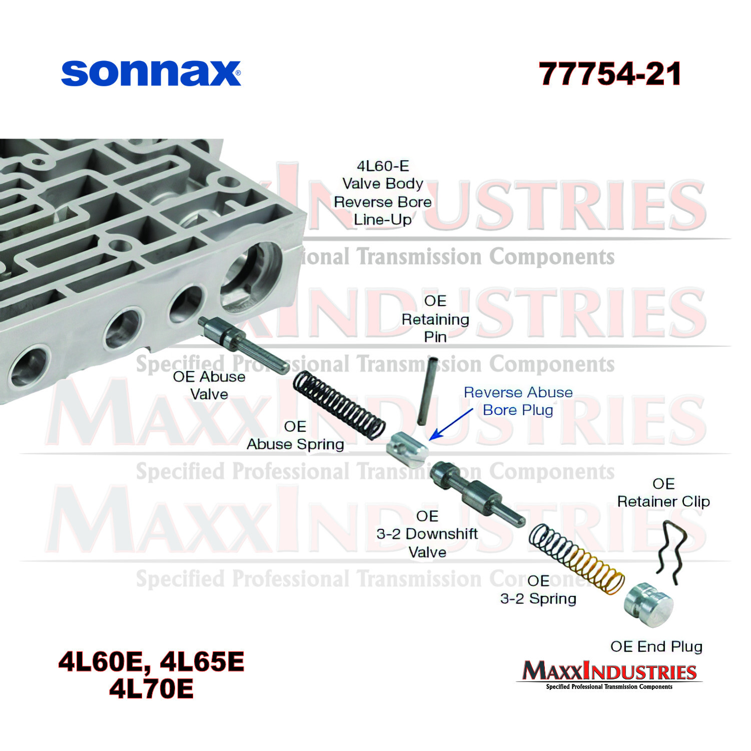 Sonnax 4L60E Transmission Forward & Reverse Abuse Bore Plug 77754-21 | eBay