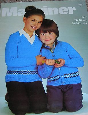 Marriner Knitting Pattern Boys/Girls DK Fairisle Border Sweater ...