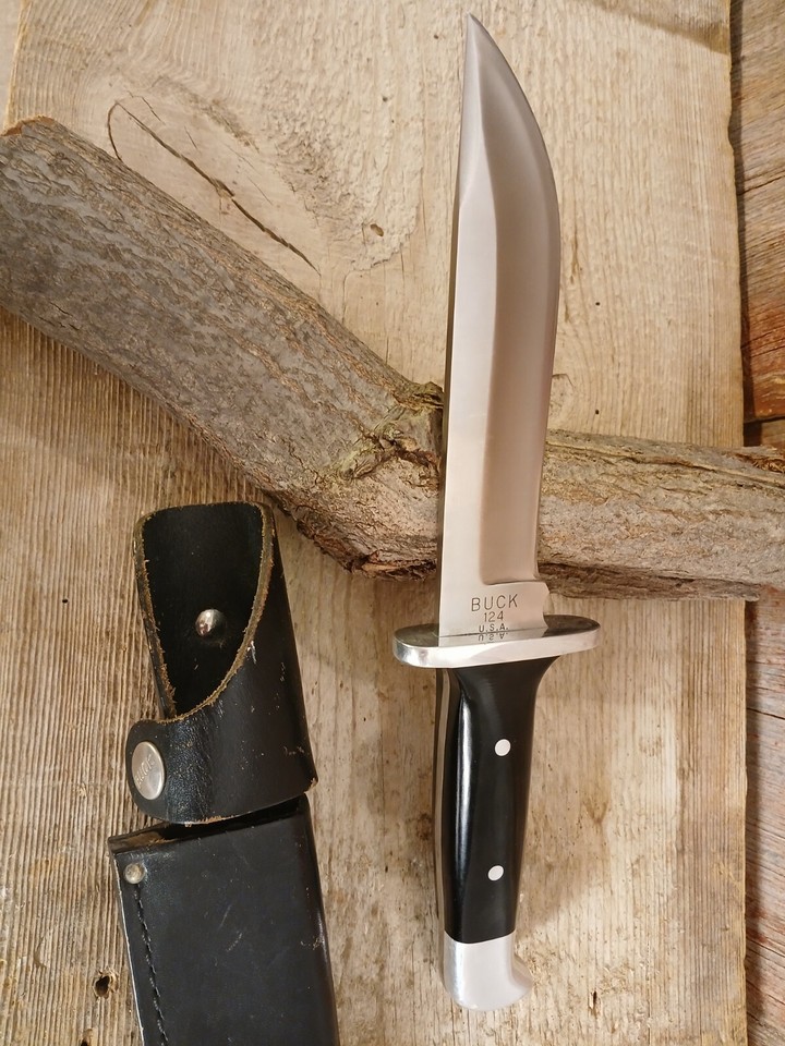 Buck #124 Frontiersman Knife 420HC Micarta Black Handle w/ Black ...