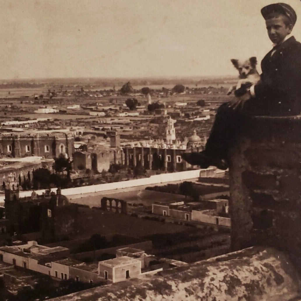 Cholula Mexican Dog Boy Stereoview c1901 Puebla Mexico Chihuahua ...