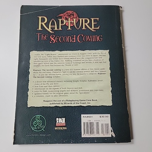 Rapture The Second Coming D20 Modern Campaign Setting RPG Game | eBay