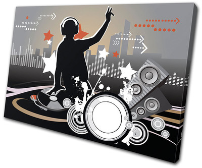 DJ Club Abstract DJ SINGLE CANVAS WALL ART Picture Print VA | eBay