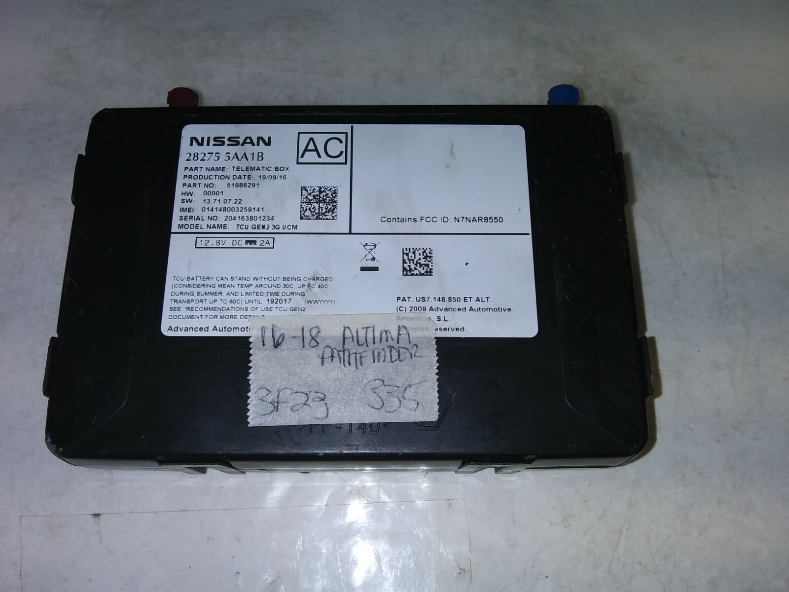 2016-2018 Nissan Altima Pathfinder or Murano telematics module 28275 ...