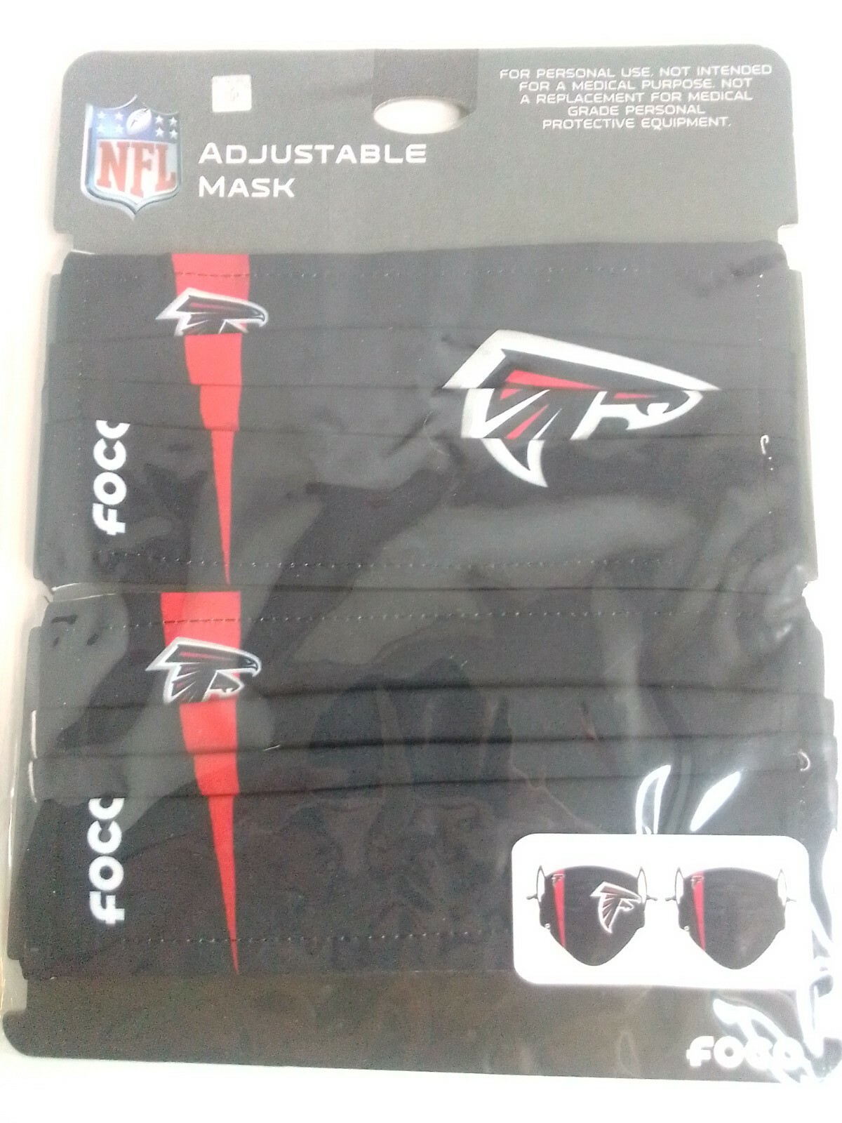 Atlanta Falcons 2 Pack Adult Size Washable Face Masks NFL Football ...