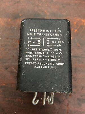 NOS - Presto Recording Corp. #105-404 Input Transformer | eBay