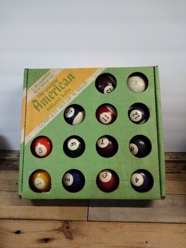 American Billiards Pool Cue Balls Complete Set With Original Box ...