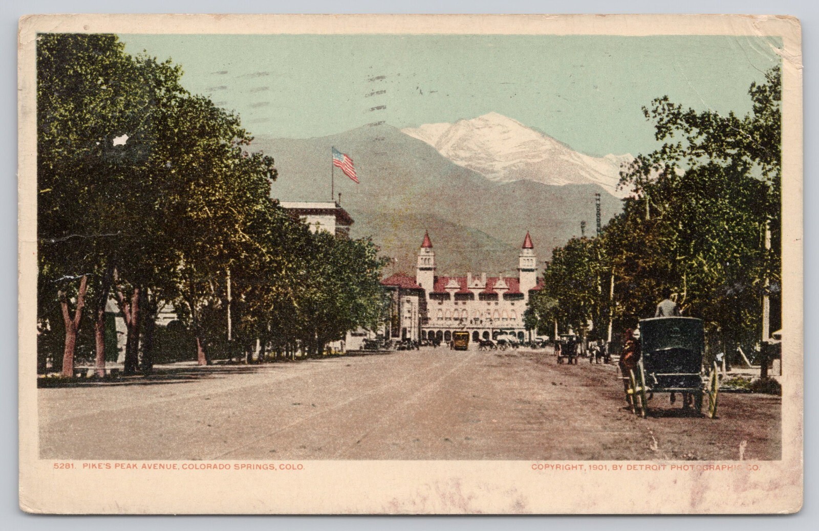 Vtg Post Card Pikes Peak Avenue, Colorado, Springs, Colo. D234 | eBay