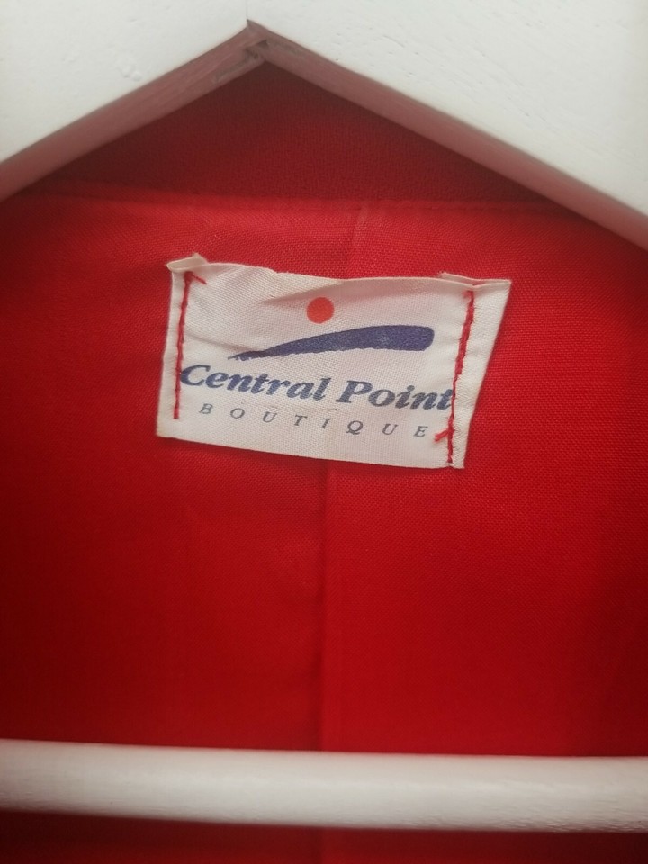 Vintage Central Point Boutique Red Business Jacket Long Sleeve Size S ...