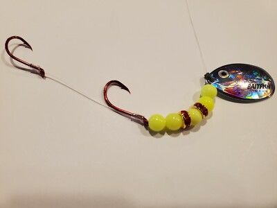 Two #4 Indiana Silver Shiner Baitfish Blade worm harnesses WHNRGCH4INR ...