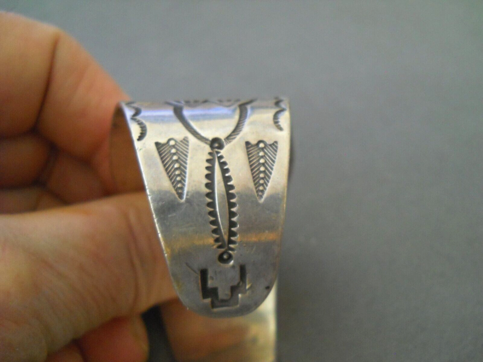 Old Native American Navajo Sterling Silver Tribal Symbols Arrow Stamps ...