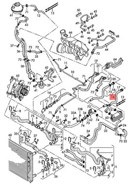Genuine VW AUDI Beetle Coolant Hose With Quick Release Coupling ...