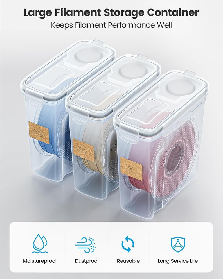 Filament Storage Box - 5 Pack Filament Container for 3D Printing ...