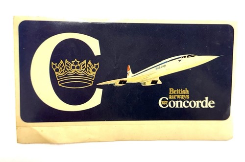 BRITISH AIRWAYS CONCORDE AIRPLANE "RARE" VINTAGE STICKER VERY SCARCE ...