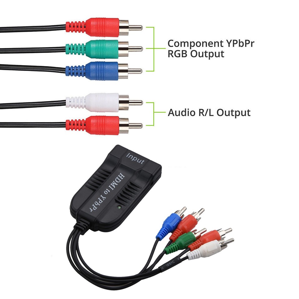 HDMI to 1080P YPBPR Component Video 5RCA RGB Converter For TV BOX/VHS ...