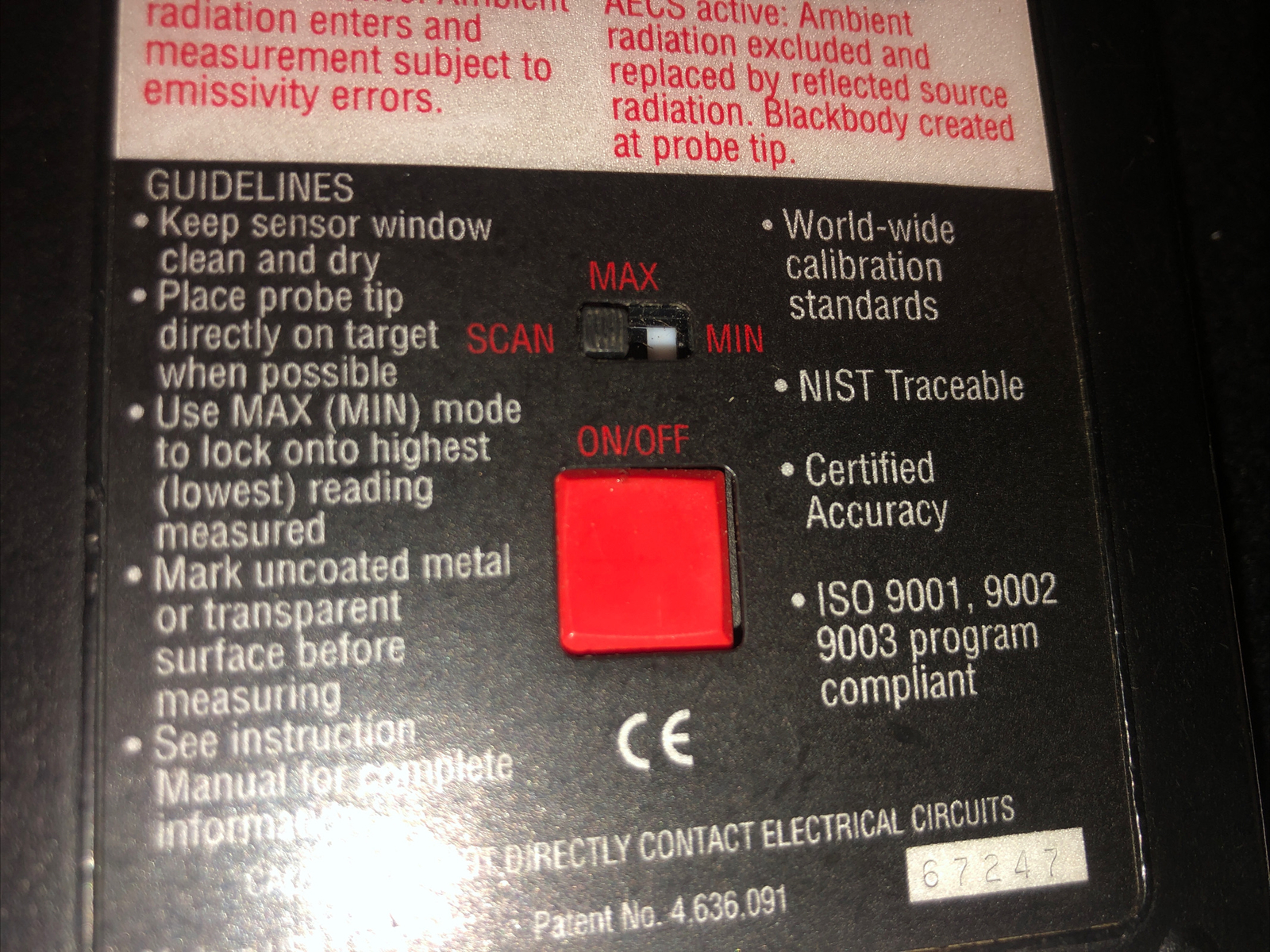 EXERGEN MICROSCANNER D-SERIES D1601-RS-RA Infrared scanner/thermometer ...