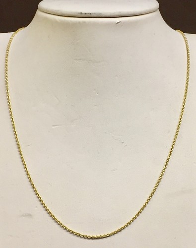 18k Yellow Gold Lite Cable Link Pendant Chain/Necklace Ext 16"-18" 1.8 ...