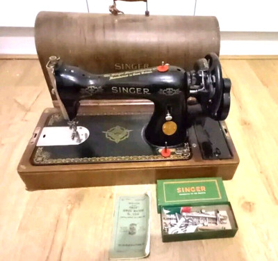 SUPERB SINGER 15k HAND CRANK SEWING MACHINE RAF decals 15k80 heavy duty ...