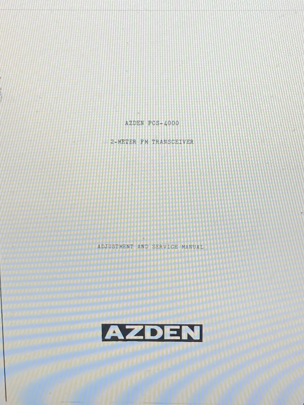 Azden Pcs-4000 2 Meter Fm Transceiver Service Manual Digital | eBay