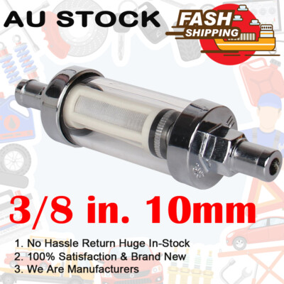 Racing Ready Inline Fuel Filter 10mm 3/8 "Universal Washable Reusable ...