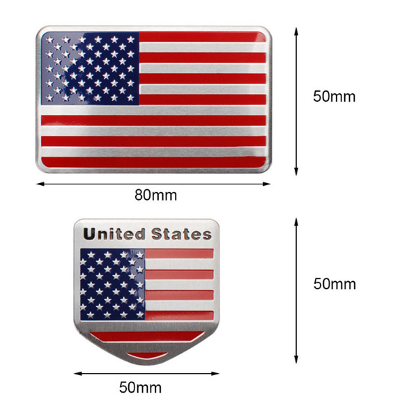 ALUMINUM American Flag Emblem Sticker 3D Decal For Auto, Car, Truck ...