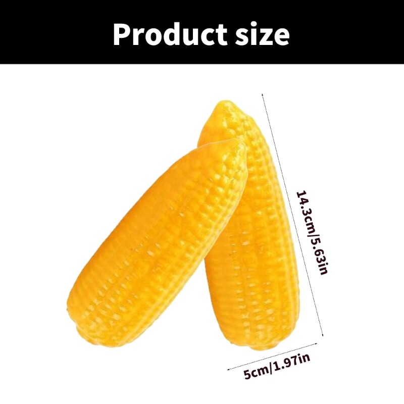 2Pcs Realistic Artificial Corn Simulation Corn Cobs for Decoration and ...