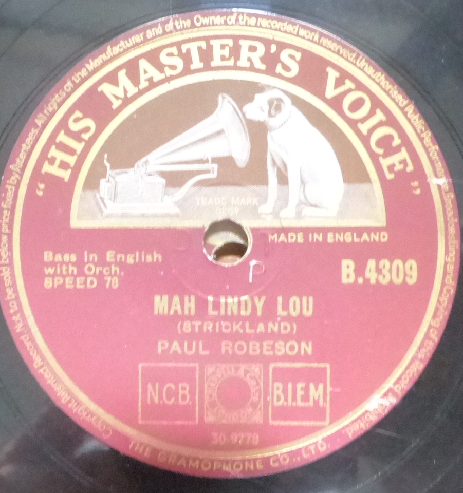 PAUL ROBESON 78 RPM-mah lindy lou / ma curly headed baby -HMV UK 1930 ...