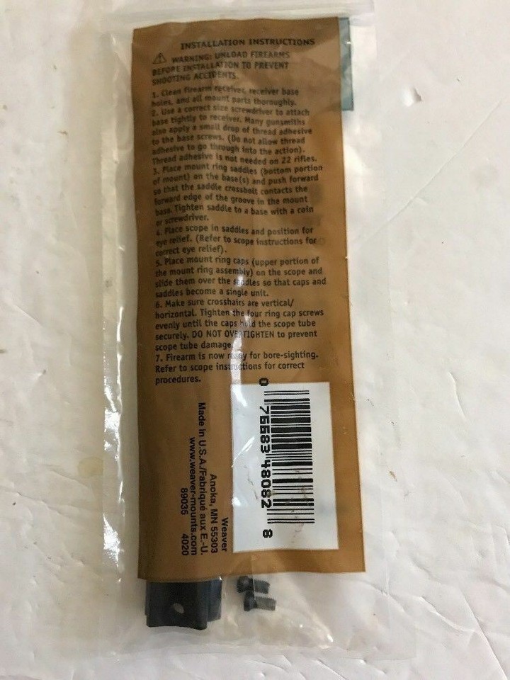 Weaver 82 Aluminum Scope Bases - 48082 -Fits many H&R and NEF models ...