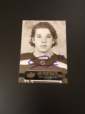 Jake Neighbours 21-22 UD Series 2 UD Portraits Rookies #P-42 St. Louis ...